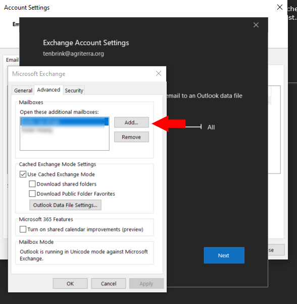 How to add a shared mailbox to Outlook – Support center